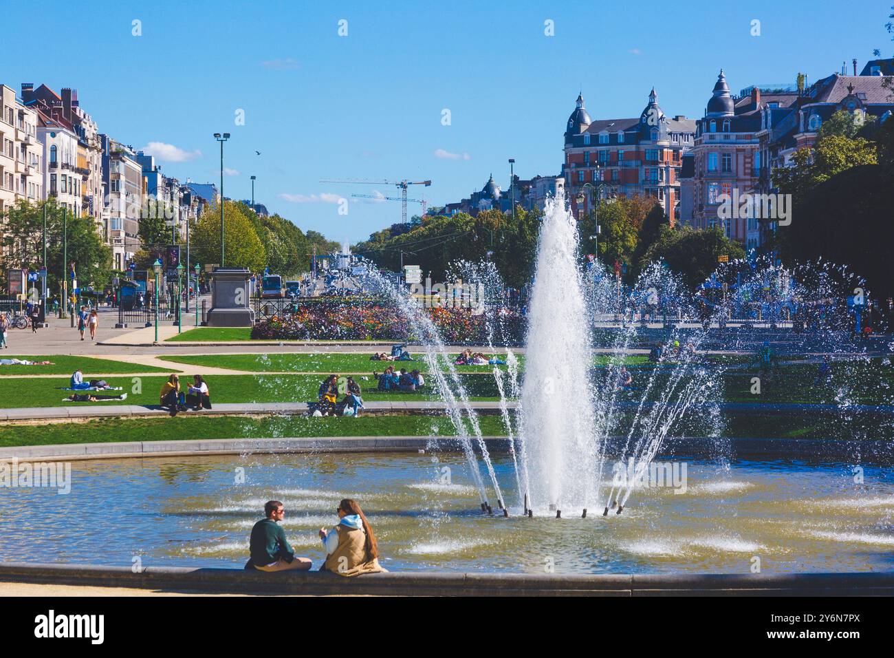 Belgium, Brussels, Parc du Cinquantenaire, Square de la Bouteille Stock ...