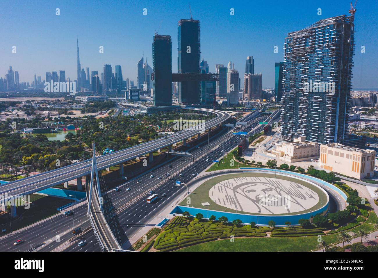 United Arab Emirates, Dubai, Portrait of Zayed bin Sultan Al Nahyan ...