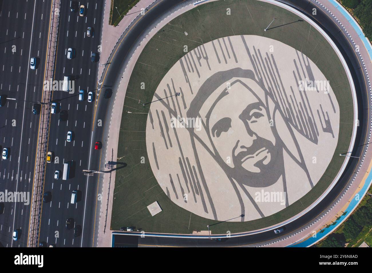 United Arab Emirates, Dubai, Portrait of Zayed bin Sultan Al Nahyan ...