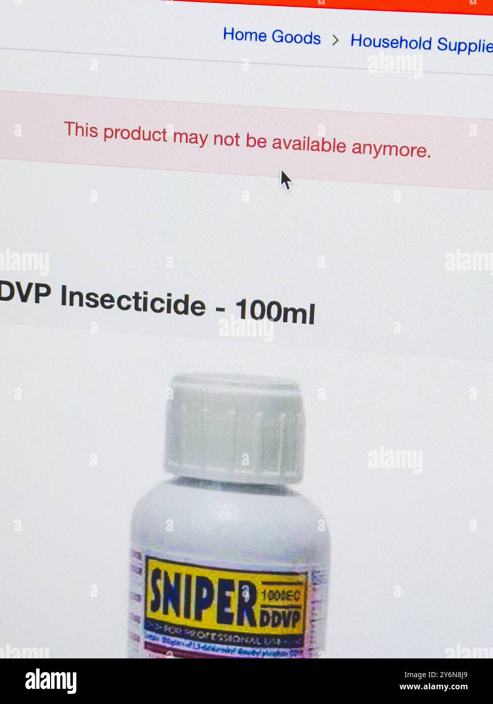 Screen of a Sniper 1000 EC DDVP sales website Stock Photo - Alamy