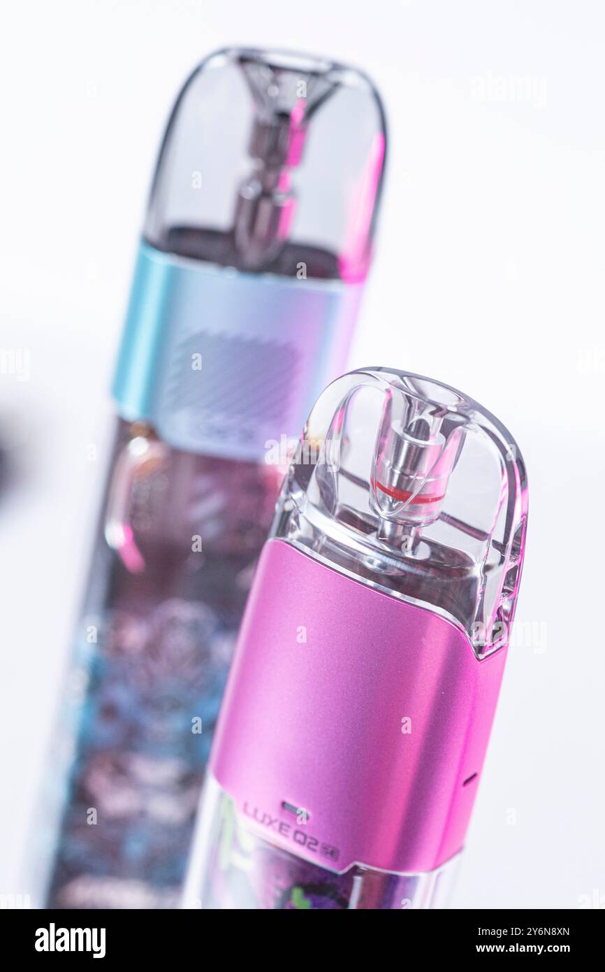 Still life on the theme of cigarette replacement products. Pod or Pod ...