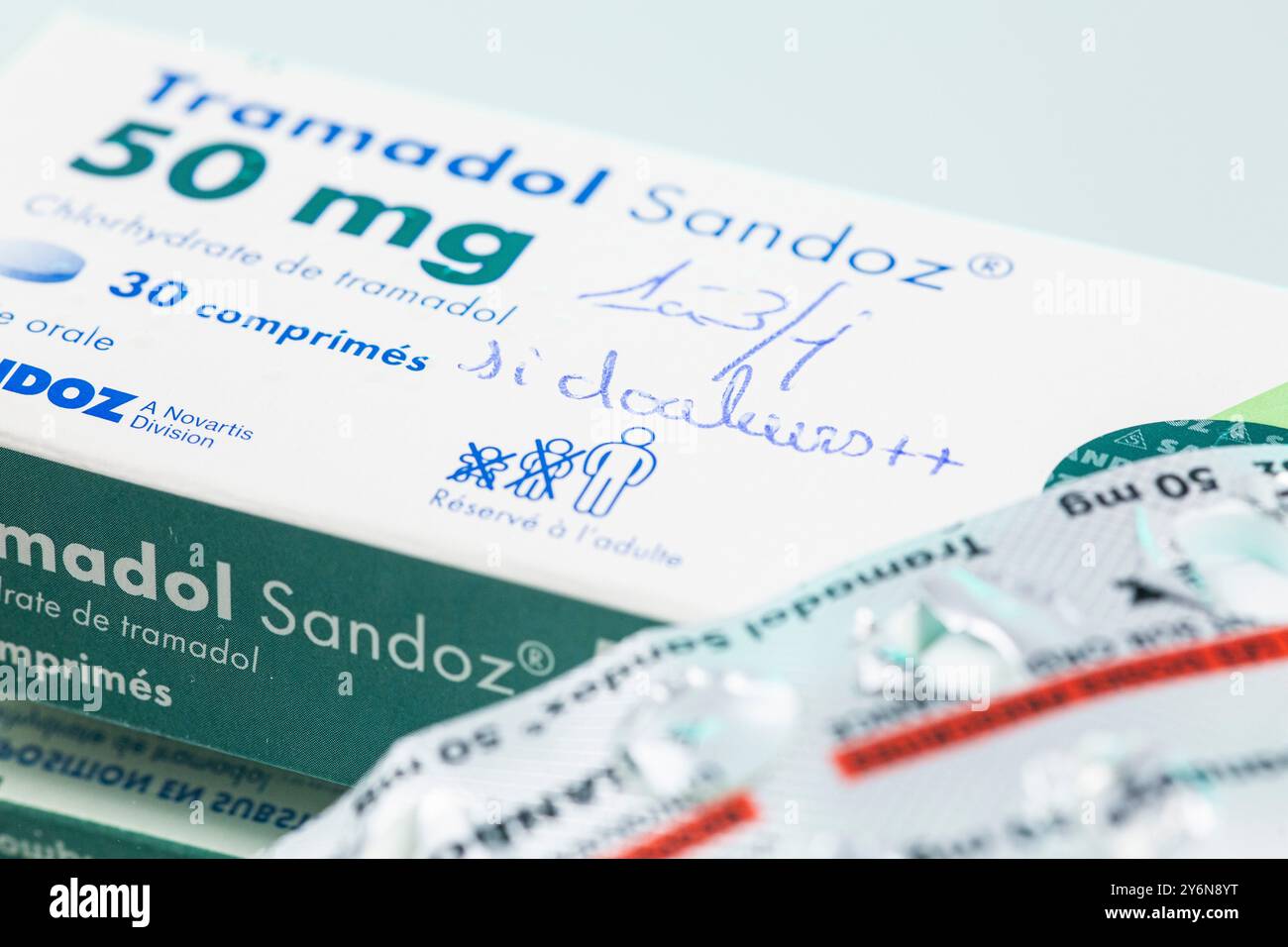Box of Tramadol. Opioid analgesic by Gruenenthal GmbH Stock Photo - Alamy