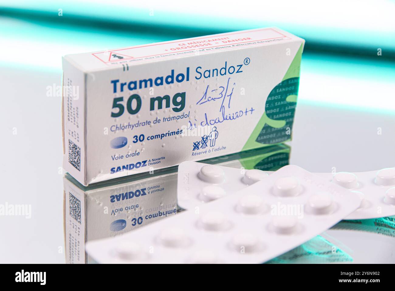Box of Tramadol. Opioid analgesic by Gruenenthal GmbH Stock Photo - Alamy