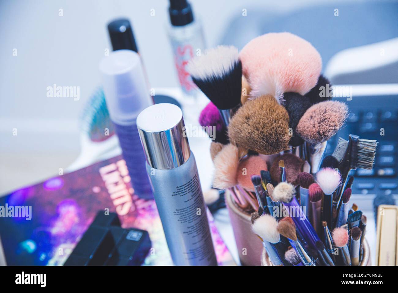 Still life of makeup products Stock Photo - Alamy