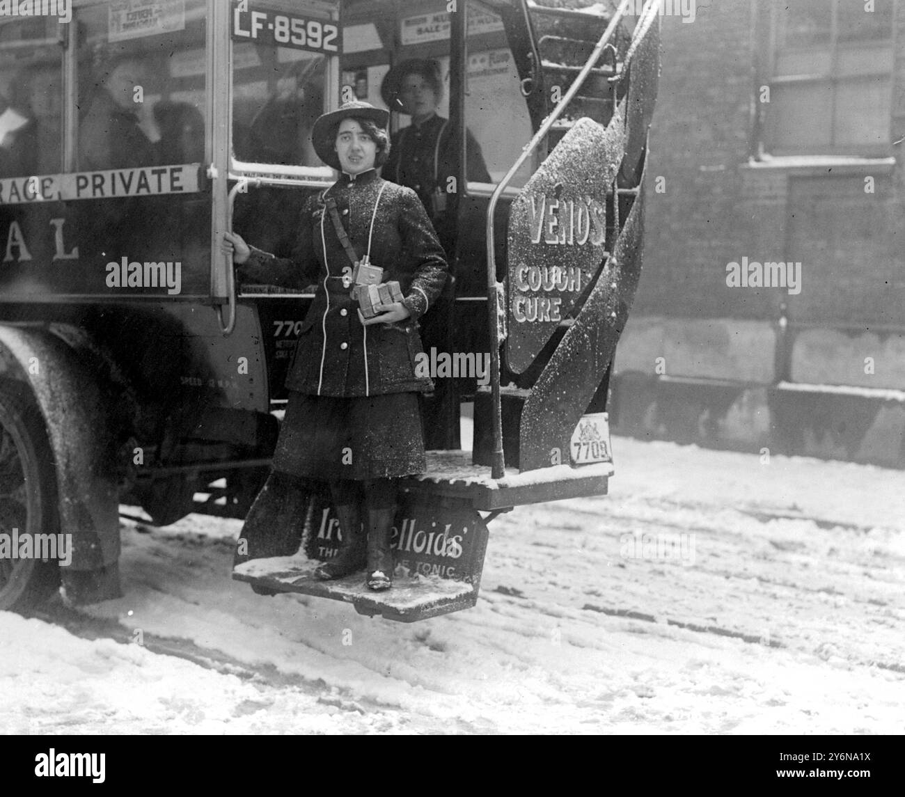 New uniform of the Conductresses of the London General Omnibus Company ...
