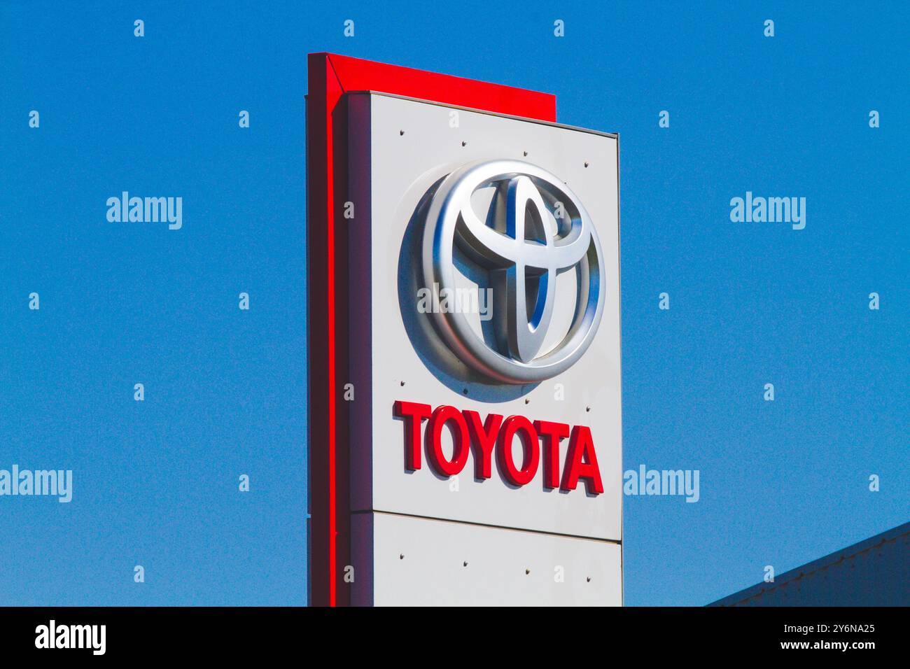 Iceland, Toyota sign Stock Photo - Alamy