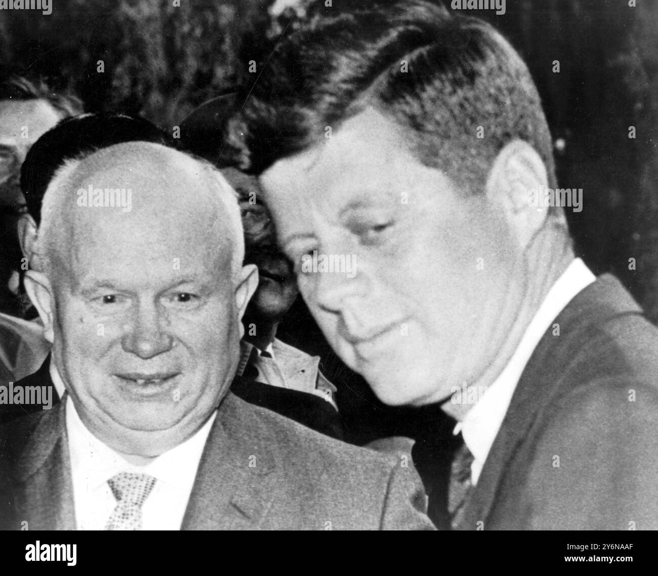 Soviet Prime Minister Nikita Khrushchev and American President John F ...