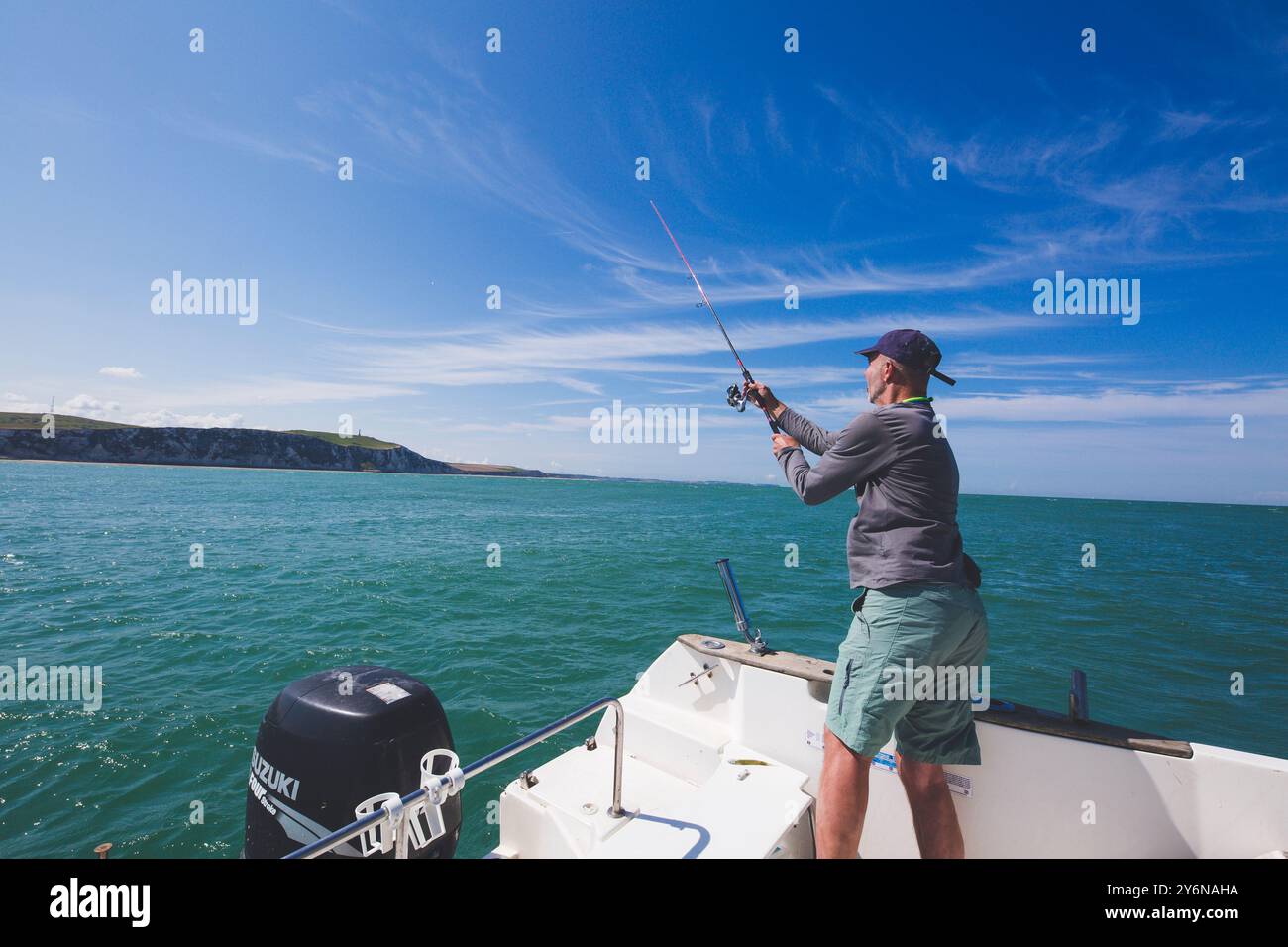 Sea bass fishing in the Pas-de-Calais Strait In the background, Cap ...