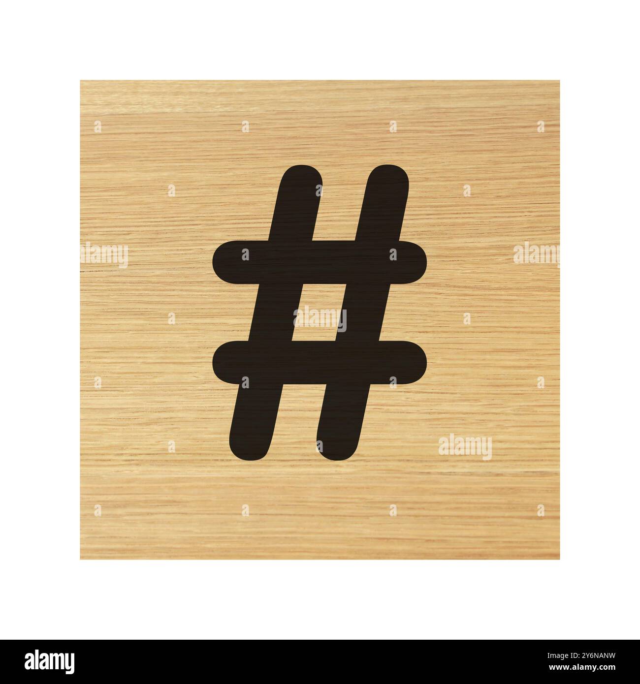 Hash tag wood block and on white with clipping path Stock Photo - Alamy