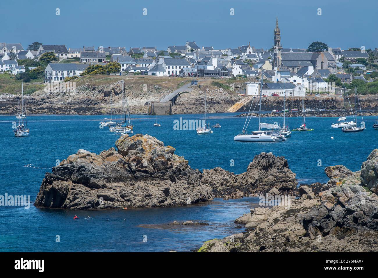 rance. Brittany. Finistere. Island of Ouessant. Lampau Bay. Lampaul and ...