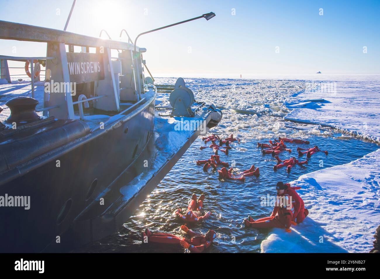 Scandinavia, Lapland, Finland. Gulf of Bothnia. Sampo, icebreaker ...