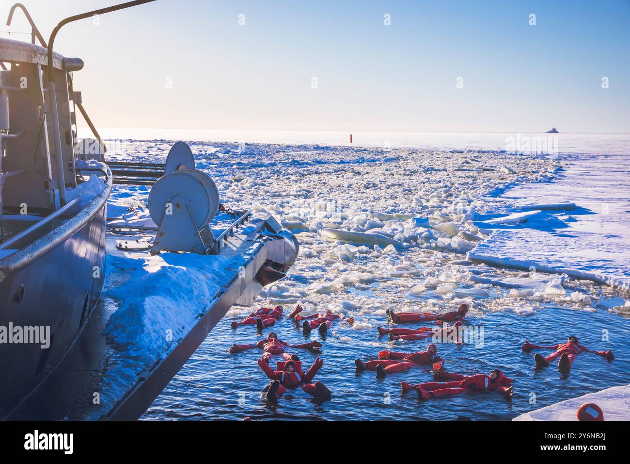 Scandinavia, Lapland, Finland. Gulf of Bothnia. Sampo, icebreaker ...