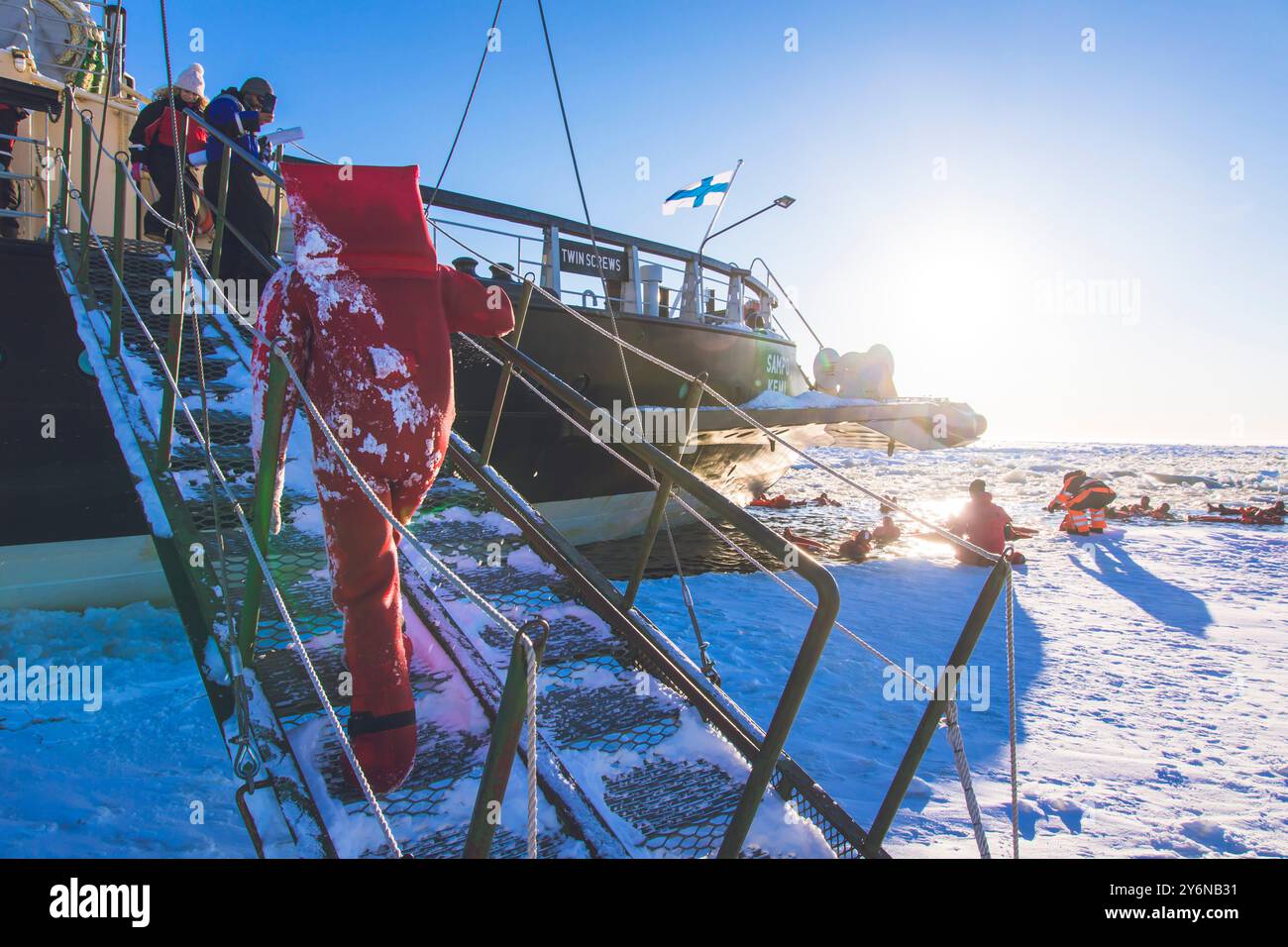 Scandinavia, Lapland, Finland. Gulf of Bothnia. Sampo, icebreaker ...