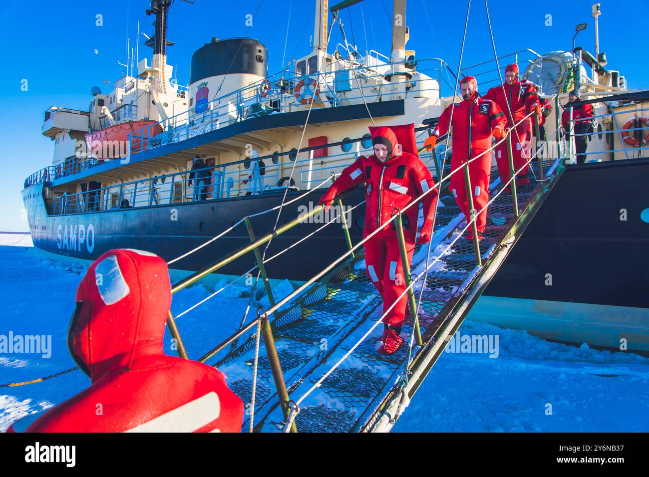 Scandinavia, Lapland, Finland. Gulf of Bothnia. Sampo, icebreaker ...
