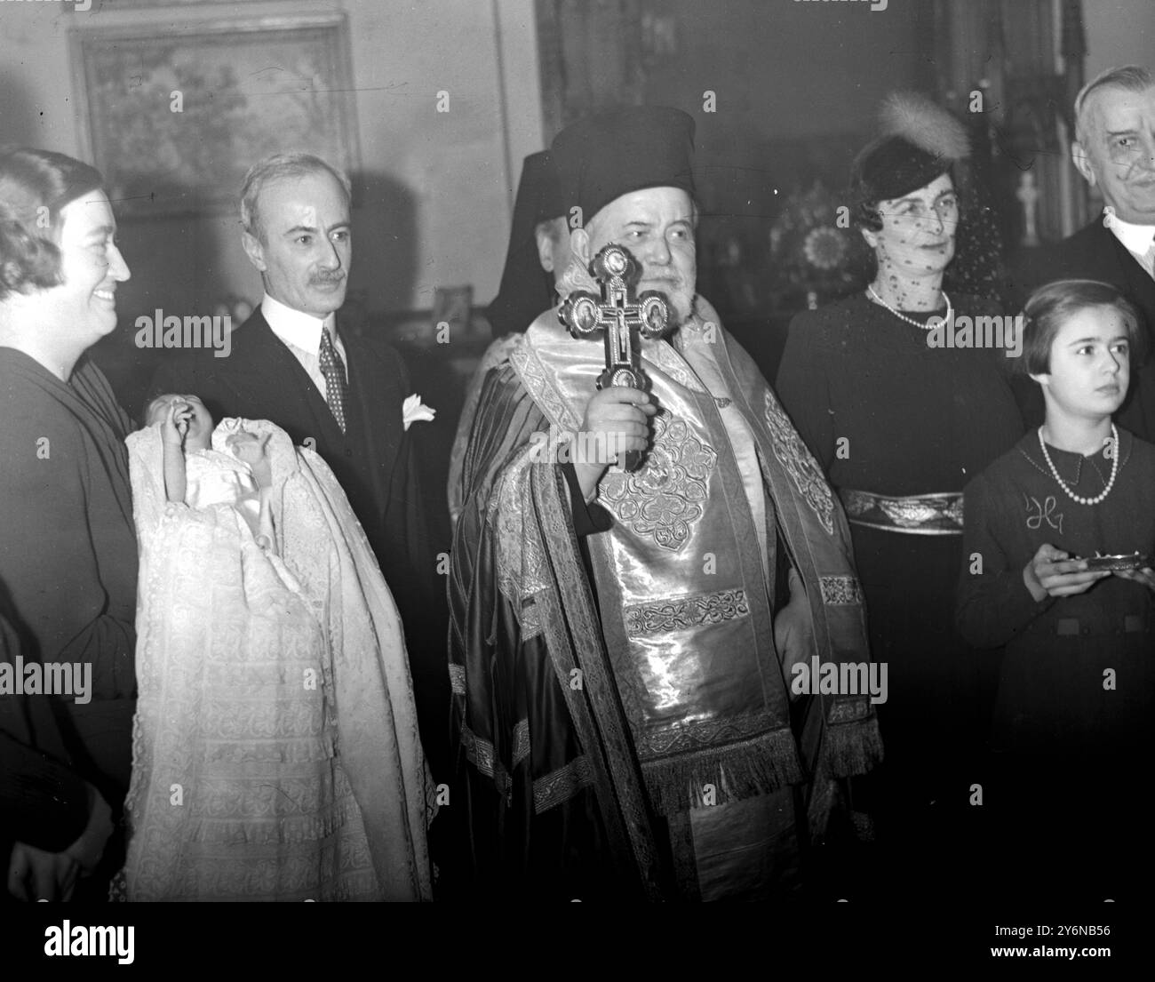 A Greek Christening. Mr and Mrs Philip Argenti and their infant ...
