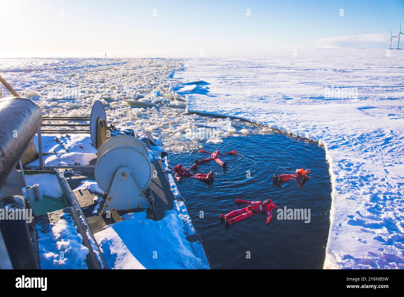 Scandinavia, Lapland, Finland. Gulf of Bothnia. Sampo, icebreaker ...