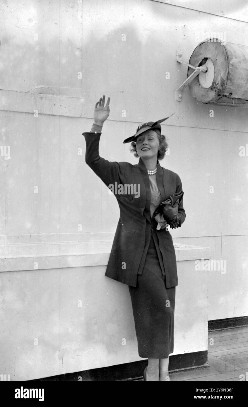 Miss Madge Evans, The film star, aboard "Auitania" at Southampton. 14 ...