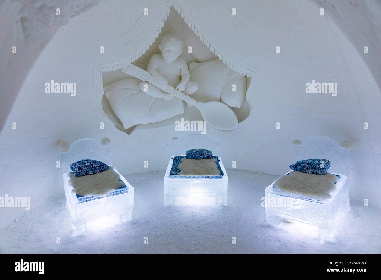 Scandinavia, Lapland, Finland, Kemi, the ice castle at the snow castle ...