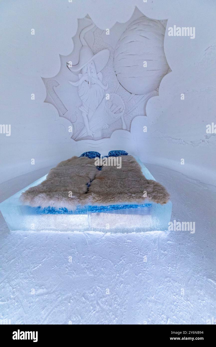 Scandinavia, Lapland, Finland, Kemi, the ice castle at the snow castle ...