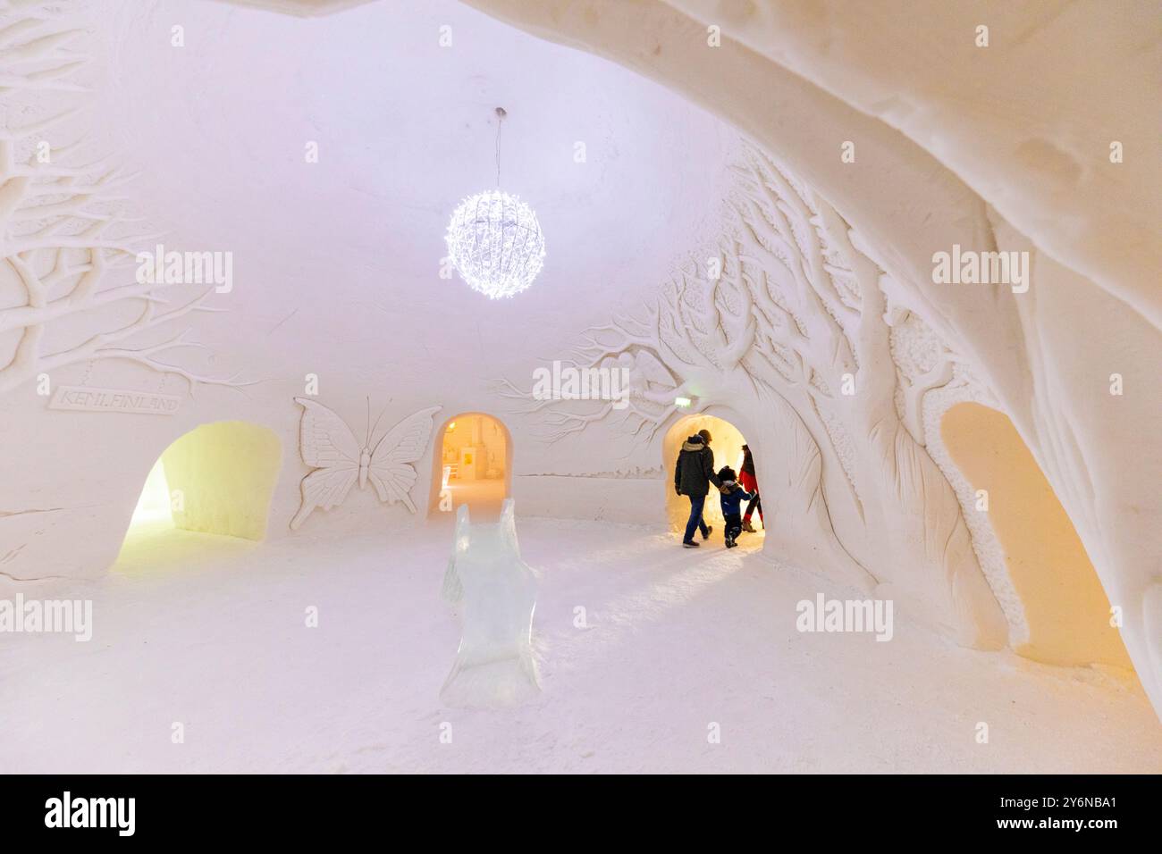 Scandinavia, Lapland, Finland, Kemi, the ice castle at the snow castle ...