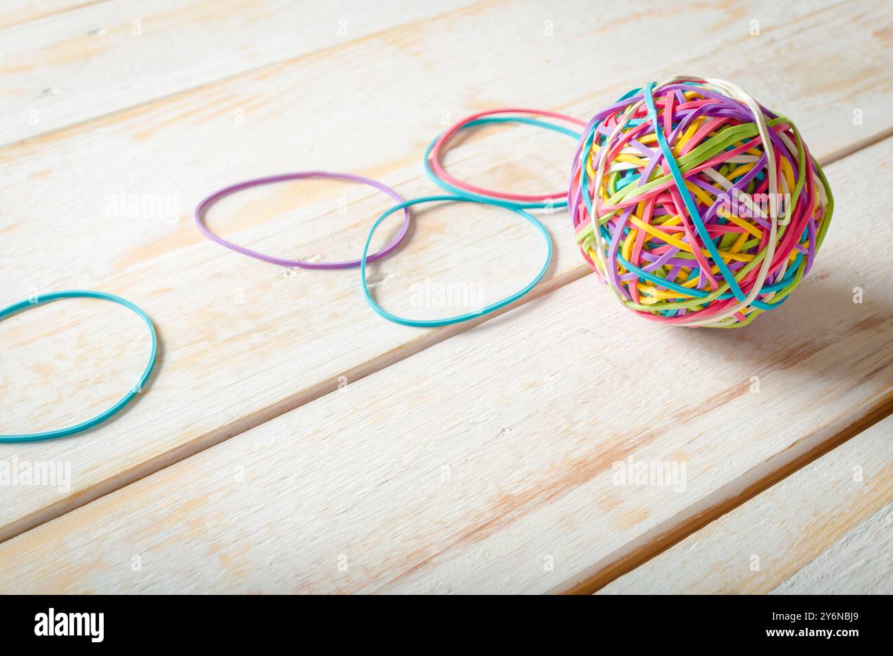 Rubber Bands and a Rubber Band Ball Stock Photo - Alamy