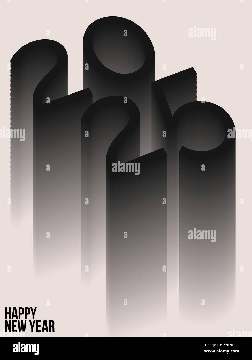 2025 happy new year vertical poster. Trendy y2k minimalistic design for ...