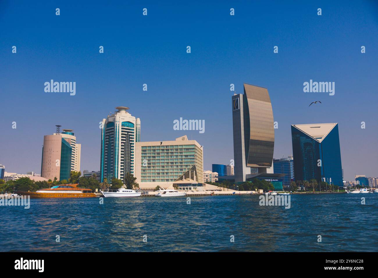 United Arab Emirates, Dubai, Deira district. Etisalat. Emirates ...