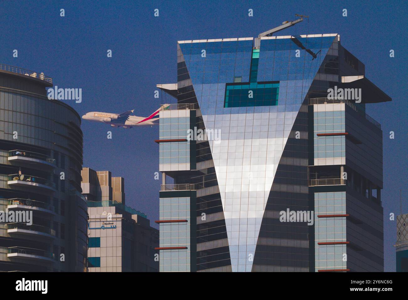 United Arab Emirates, Dubai, Deira district. Airplane of the company ...