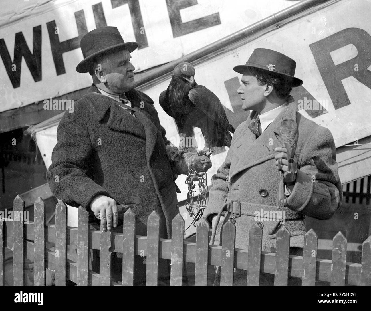 Captain C.W.B. Knight, the falcon expert bringing with him his famous ...