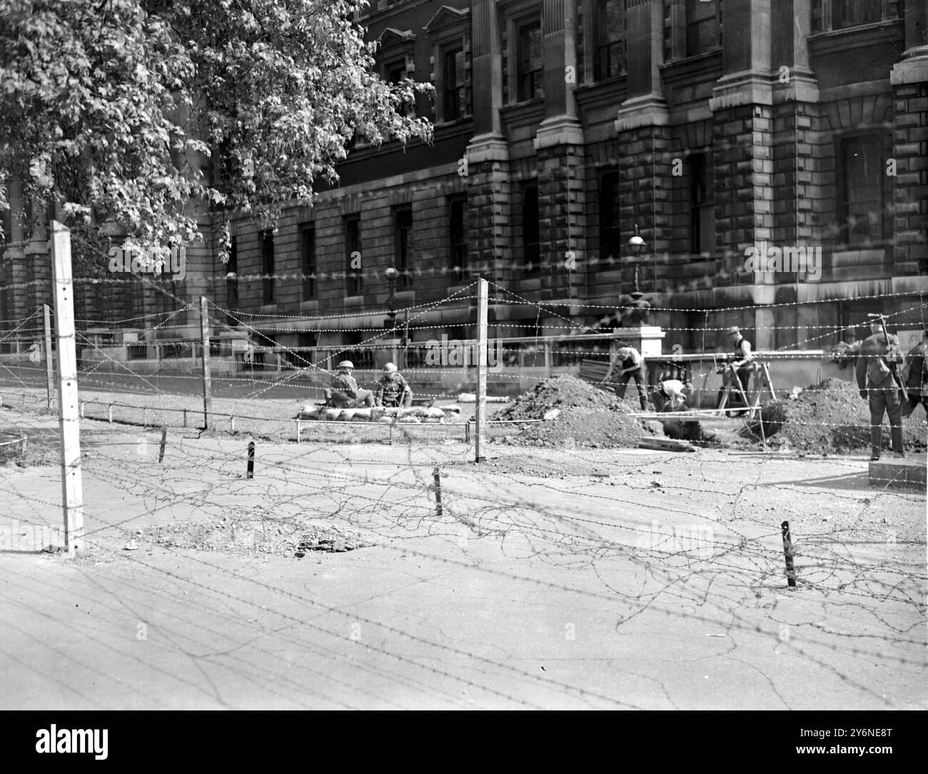 War Crisis, 1940 Air Raid precautions Barricades at the Admiralty. 21 ...