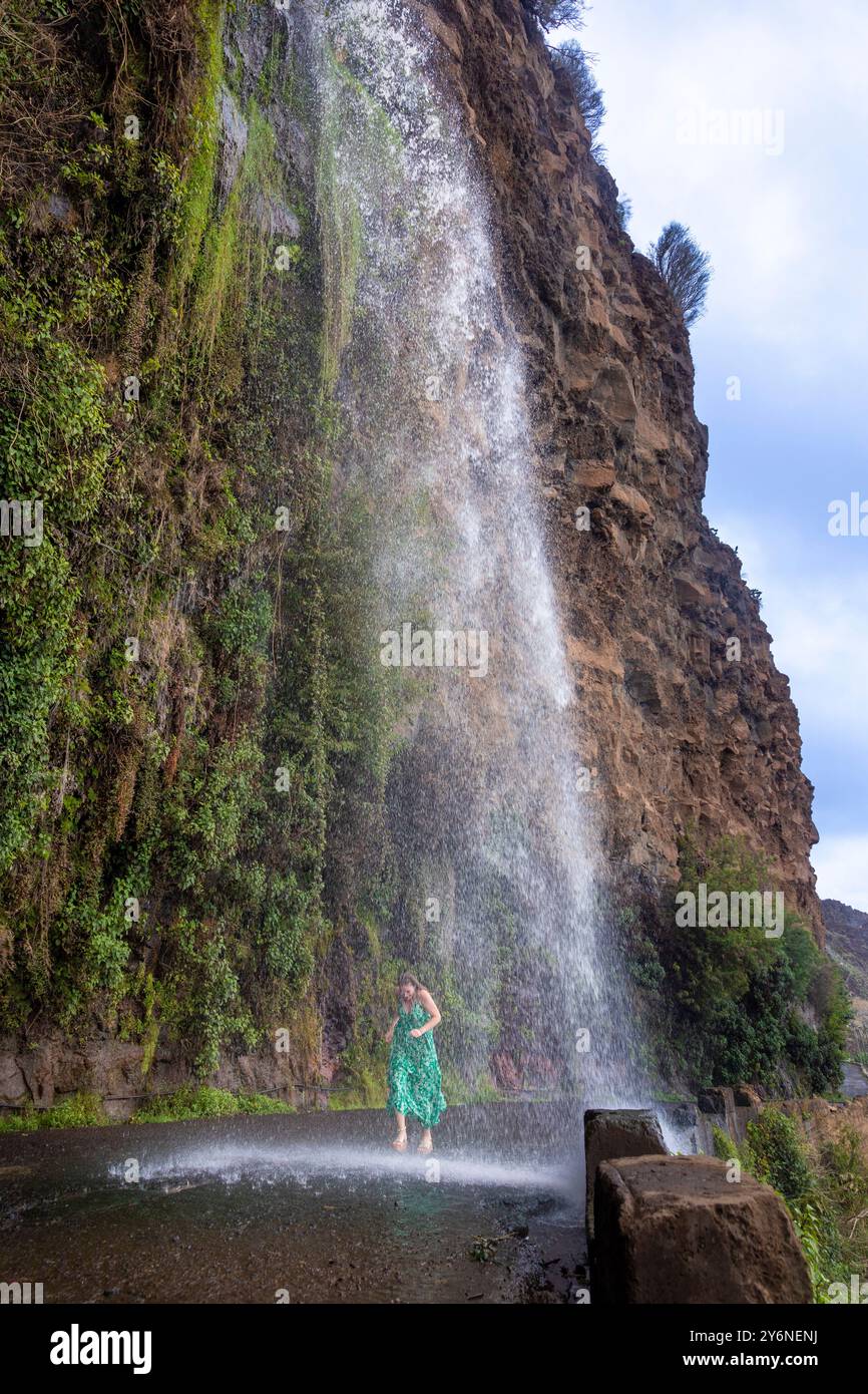 Portugal, Madeira Island. Ponta do Sol, Waterfall of the Angels ...