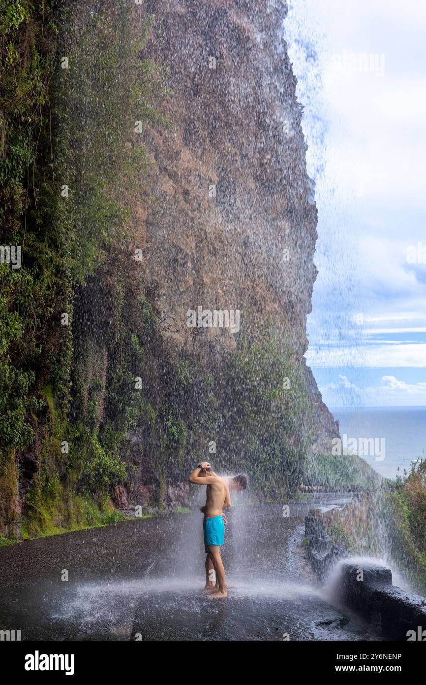 Portugal, Madeira Island. Ponta do Sol, Waterfall of the Angels ...