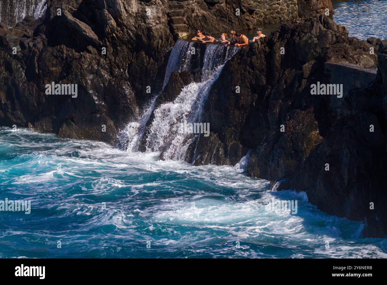 Portugal, Madeira Island. Porto Moniz. Natural Swimming Pools of Porto Monìz. Piscinas Naturais ...