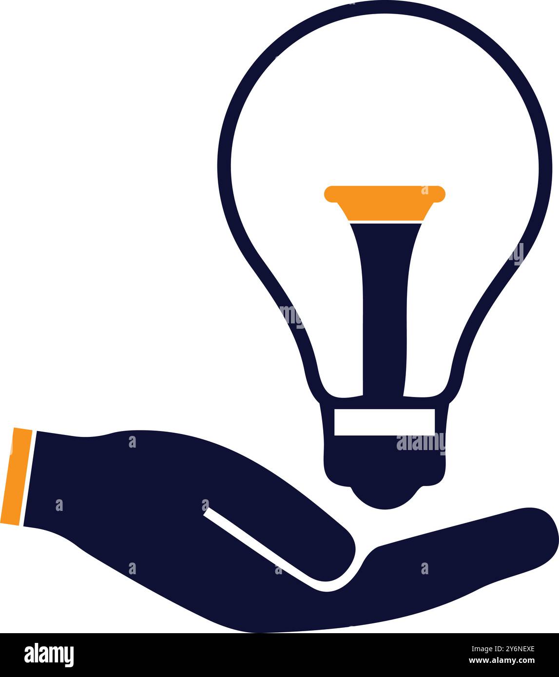bulb, electric, hand, electric bulb on hand icon Stock Vector Image ...