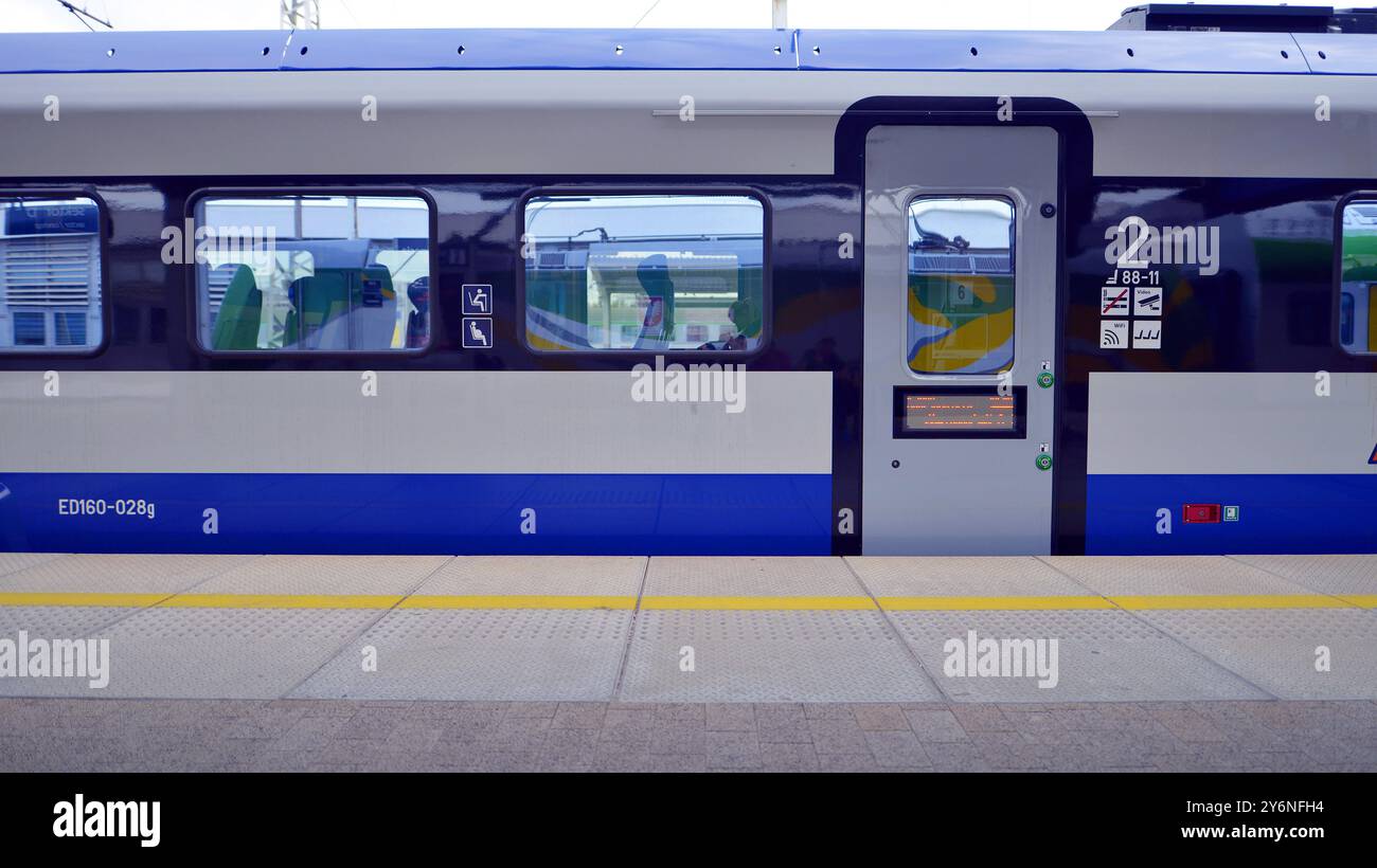 Warsaw, Poland. 14 September 2024. The intercity train stands at the ...
