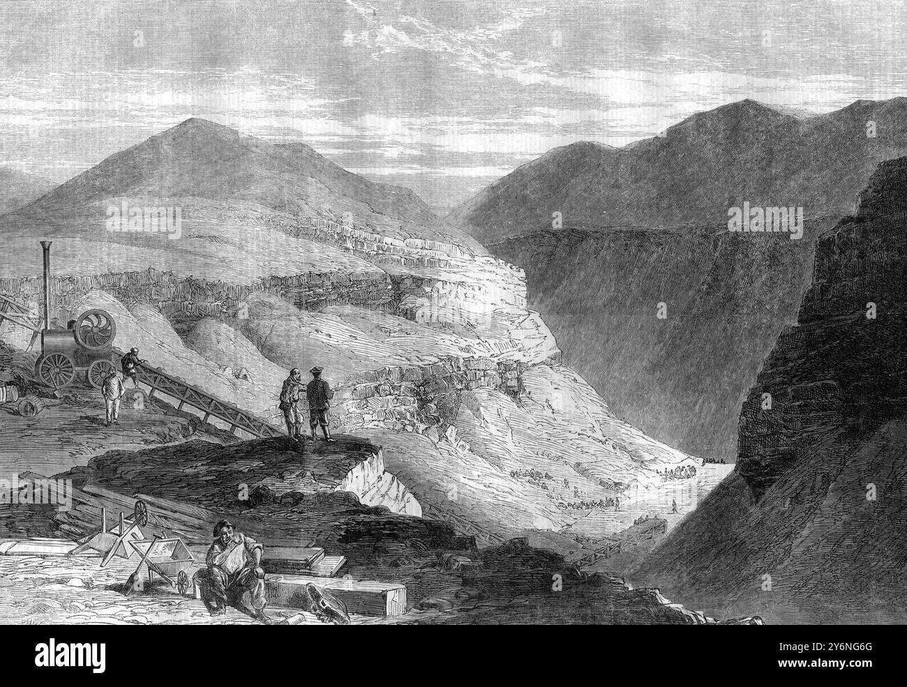 The Suez Canal Works: excavations at El-Girsh. 14 February 1863 Stock ...