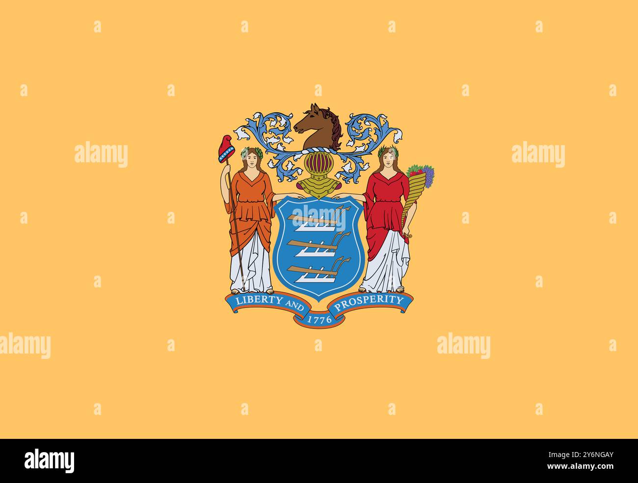 New Jersey State Flag background illustration Stock Photo - Alamy