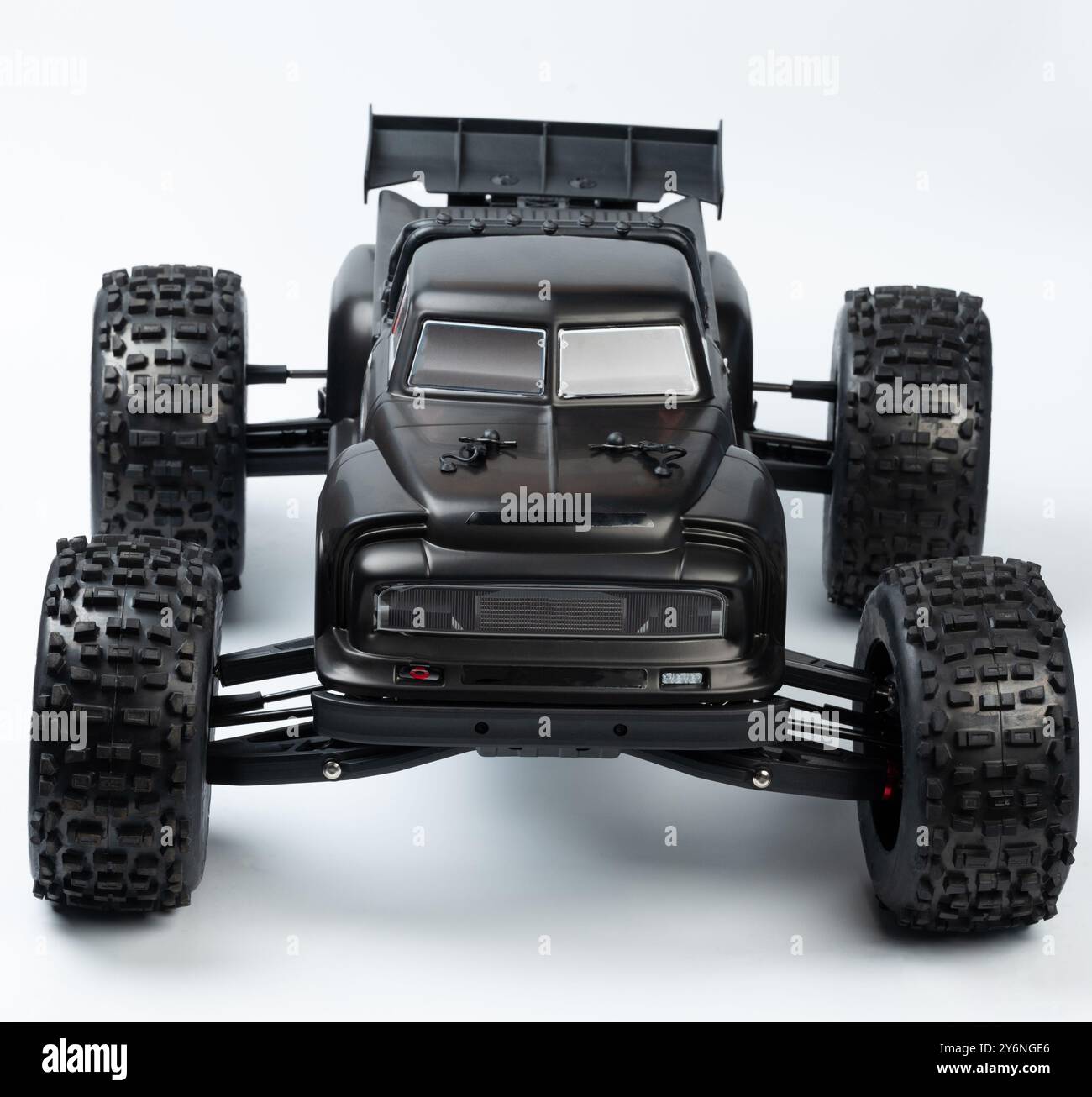 Toy monster truck front view isolated on studio background Stock Photo ...