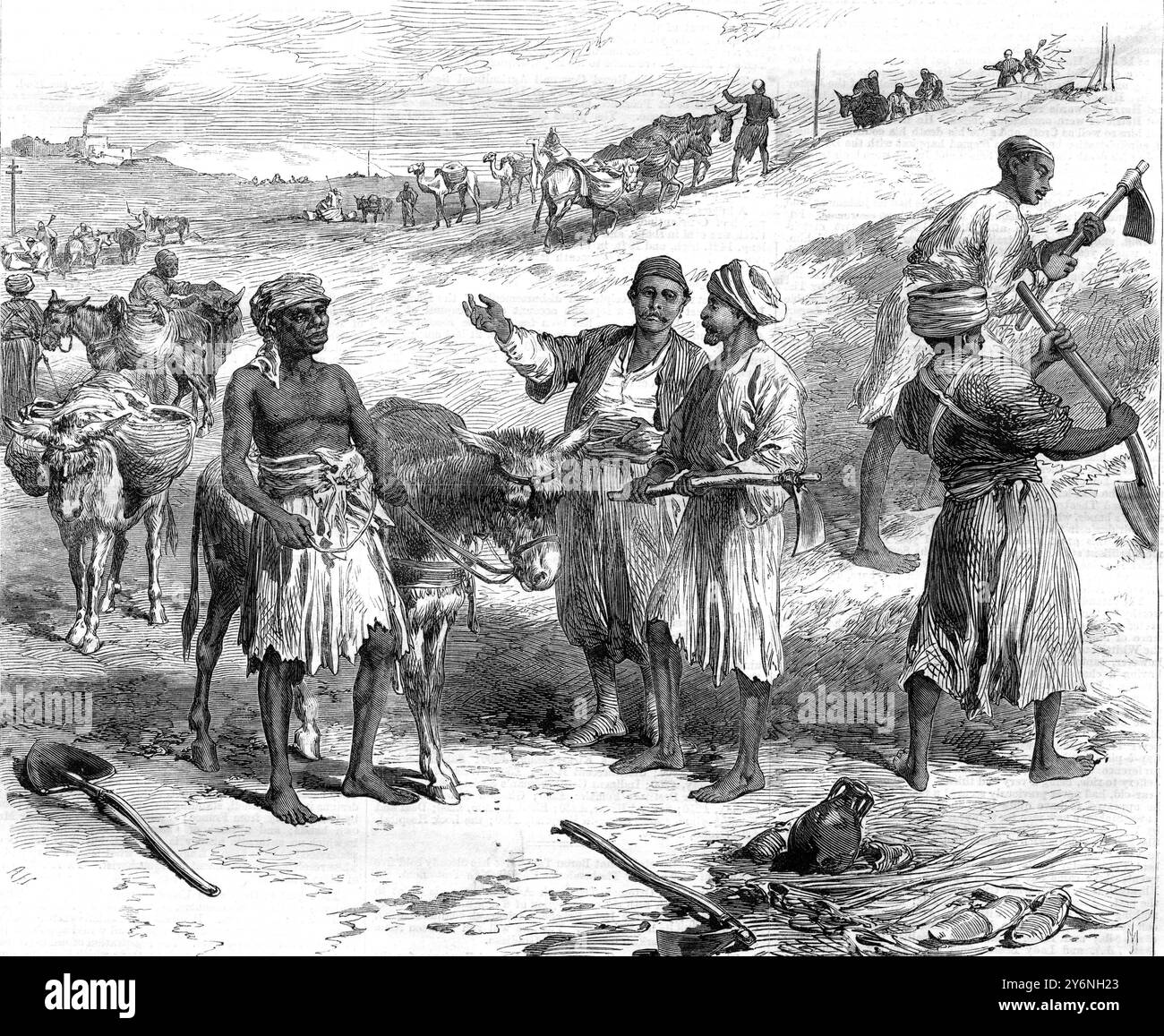 The Isthmus of Suez Martitime Canal: Labourers removing earth. 20 March ...