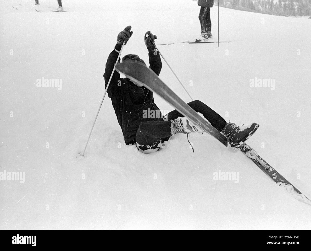 St. Moritz: During his first ski excurion on the Chantarella Slopes ...