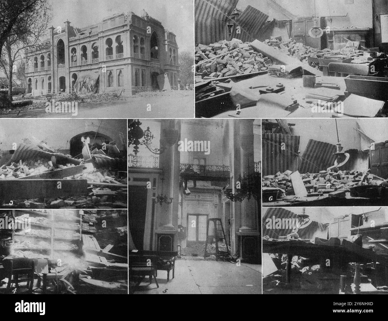 Havoc of the great earthquake on April 4th 1905 in Lahore Top left, A ...