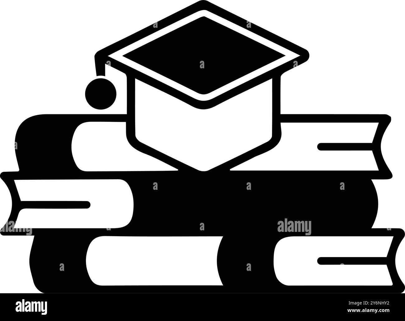 graduation, cap, books, graduation cap on the books icon Stock Vector ...