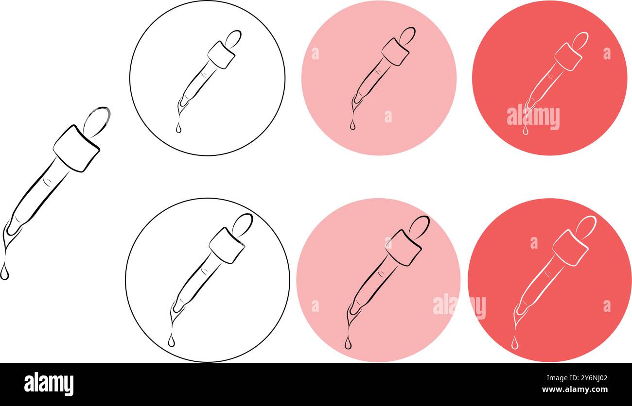 Eyedropper Icon. Eye liquid droplet symbol set. Water or oil serum ...