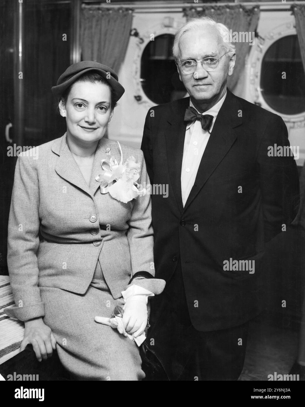 Penicillin discoverer Sir Alexander Flemingwith his wife on board the ...