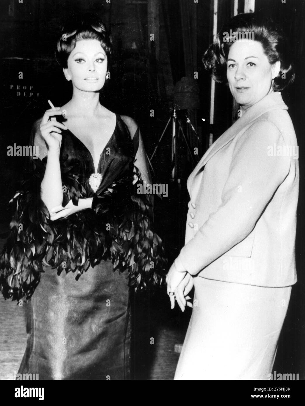 Italian Movie Star Sophia Loren (L) with Renata Tebaldi the famous ...