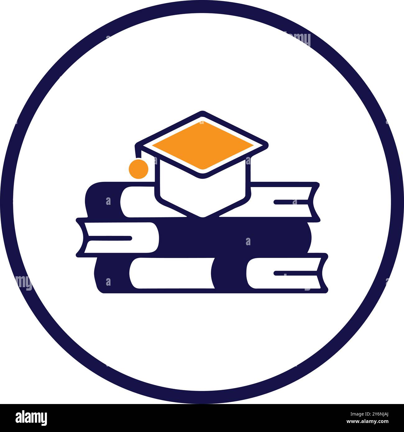 graduation, cap, books, graduation cap on the books icon Stock Vector ...