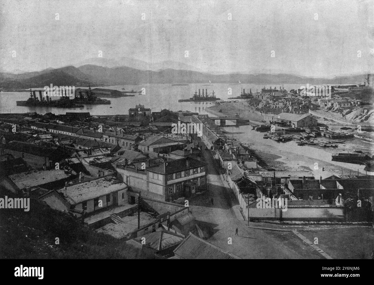 The last days of Port Arthur, the battered town and ships. A general ...