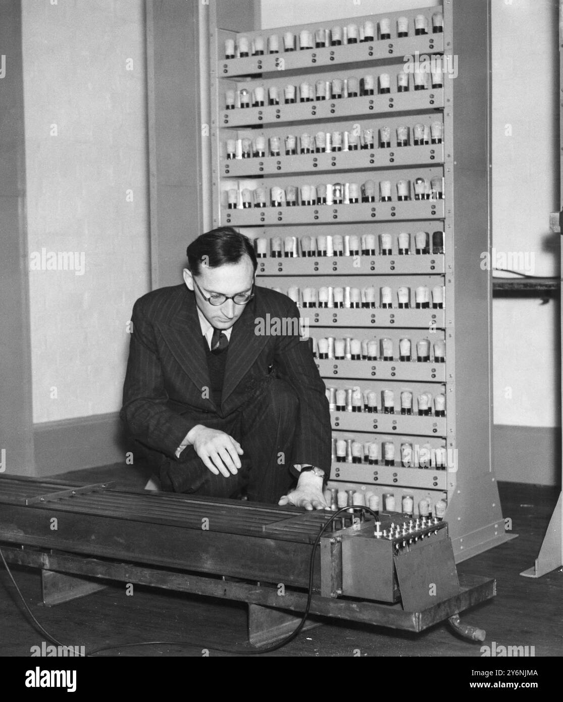 EDSAC Cambridge University professor Dr H. V. Wilkes, director of the Cambridge mathematical ...