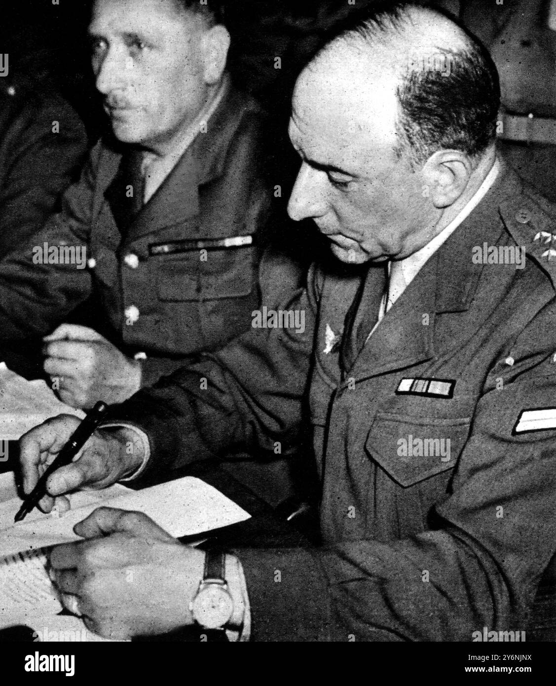 The execution of the joint declaration in Berlin by the four allied ...