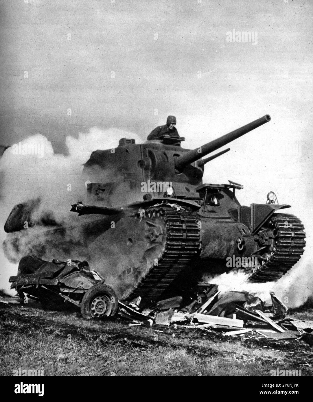 A United States juggernaut of 1942, the 60 ton M-1 tank being put ...